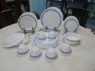 Saucer vintage corelle Callaway ivy green n white rim glass plate ...