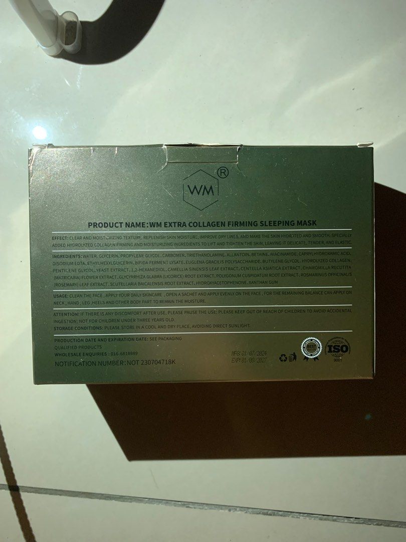 WM Extra Collagen Firming Sleeping Mask, Beauty & Personal Care, Face ...