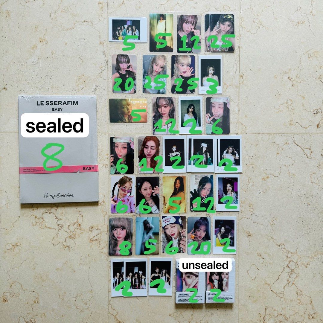 wts le sserafim easy items (sakura chaewon yunjin kazuha eunchae pob pc ...