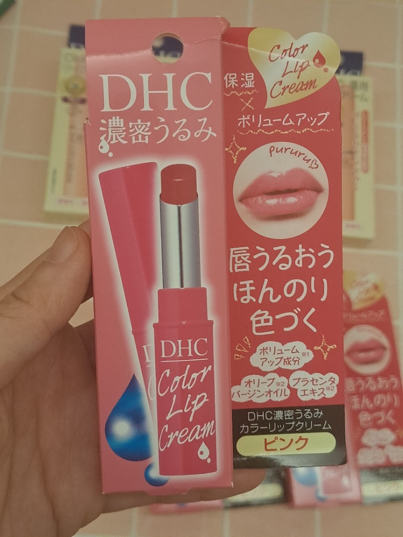 (全新現貨)日本原裝 日本購買 DHC~橄欖油濃蜜高保濕潤色唇膏粉色(1.5g) 超人氣經典款 日本熱銷第一, 香水、美妝、保養, 唇部彩妝、保養在旋轉拍賣