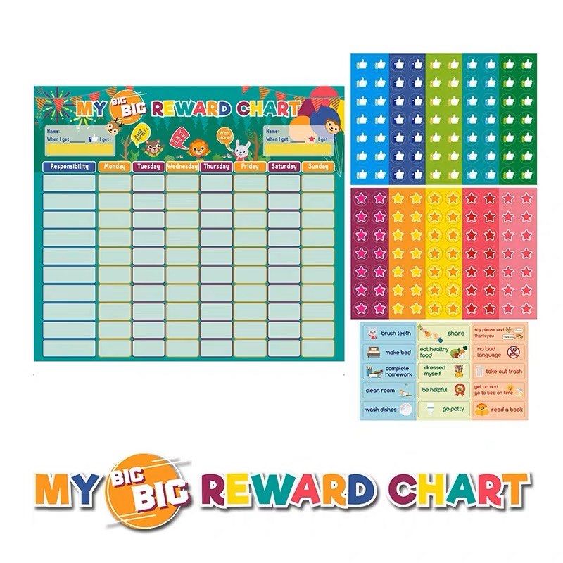 ‼️現貨‼️ 兒童行為獎勵磁貼記錄板 My Big Big Reward Chart, 興趣及遊戲, 玩具 & 遊戲類 - Carousell