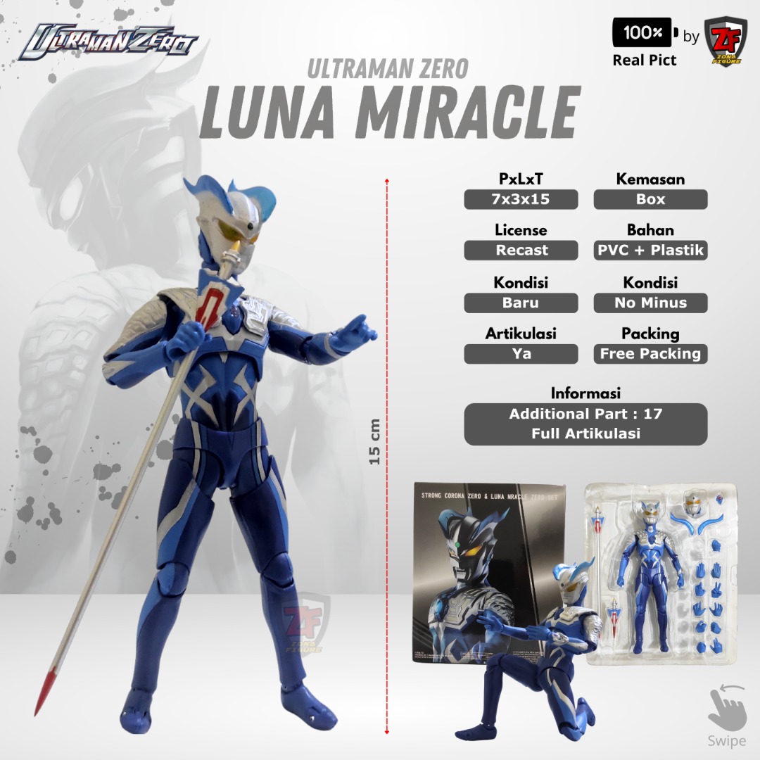 Action Figure Ultraman Zero SHF Ultraman Luna Miracle Zero Pajangan ...