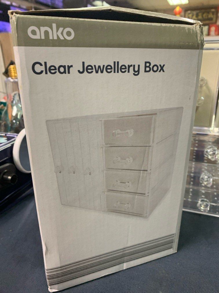 Anko Clear Jewellery Box w issue, Furniture & Home Living, Home ...