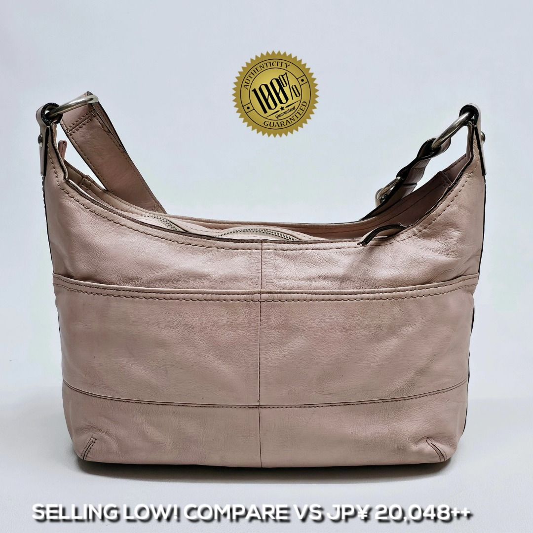 Authentic COACH Genuine Soft Leather 2-Way Tube Rose Hobo Crossbody Bag ...
