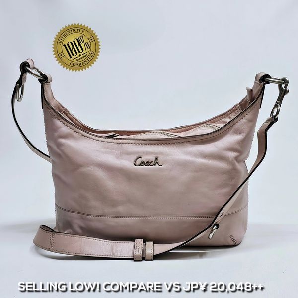 Authentic COACH Genuine Soft Leather 2-Way Tube Rose Hobo Crossbody Bag ...