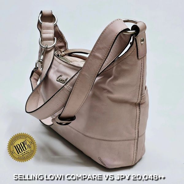 Authentic COACH Genuine Soft Leather 2-Way Tube Rose Hobo Crossbody Bag ...
