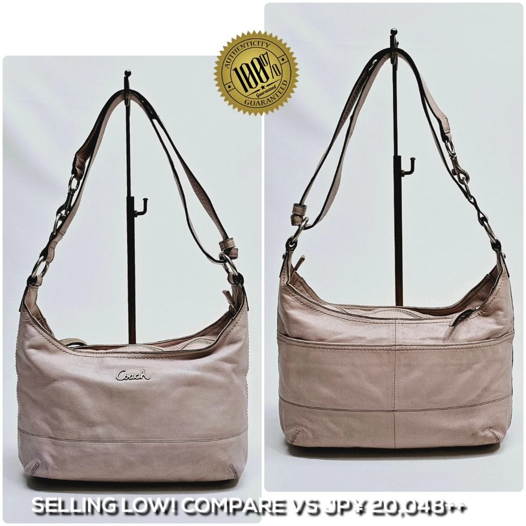 Authentic COACH Genuine Soft Leather 2-Way Tube Rose Hobo Crossbody Bag ...