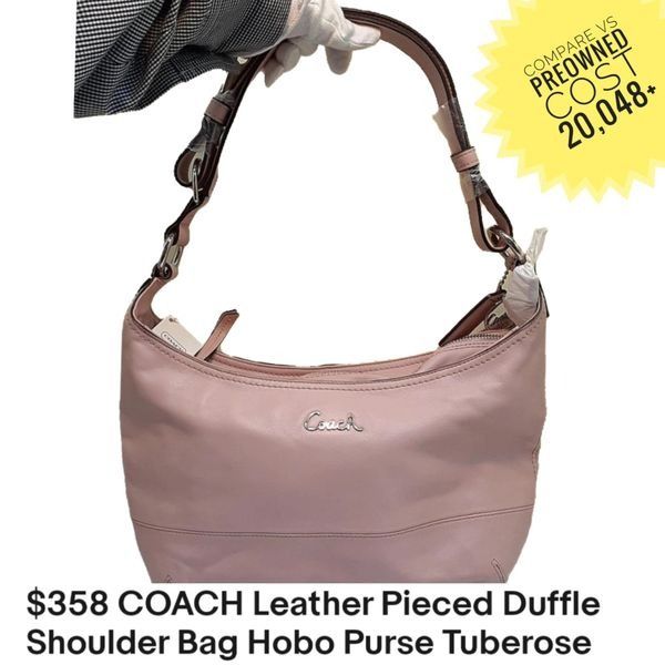 Authentic COACH Genuine Soft Leather 2-Way Tube Rose Hobo Crossbody Bag ...