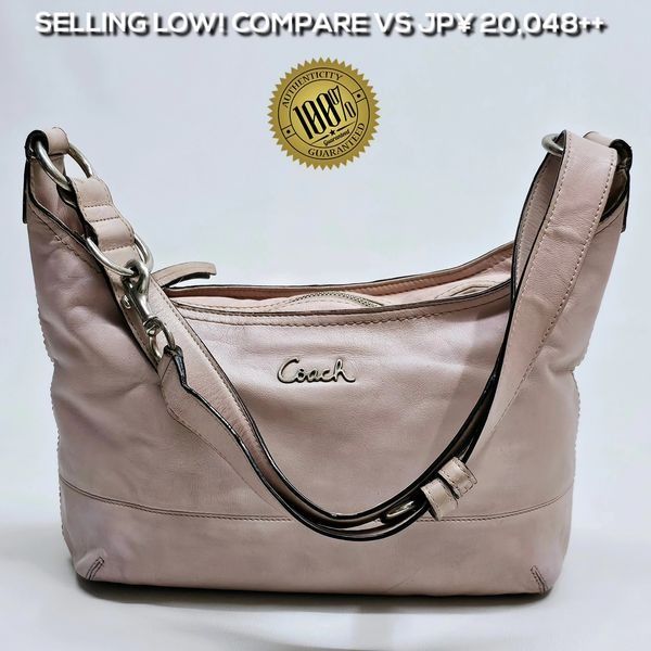 Authentic COACH Genuine Soft Leather 2-Way Tube Rose Hobo Crossbody Bag ...