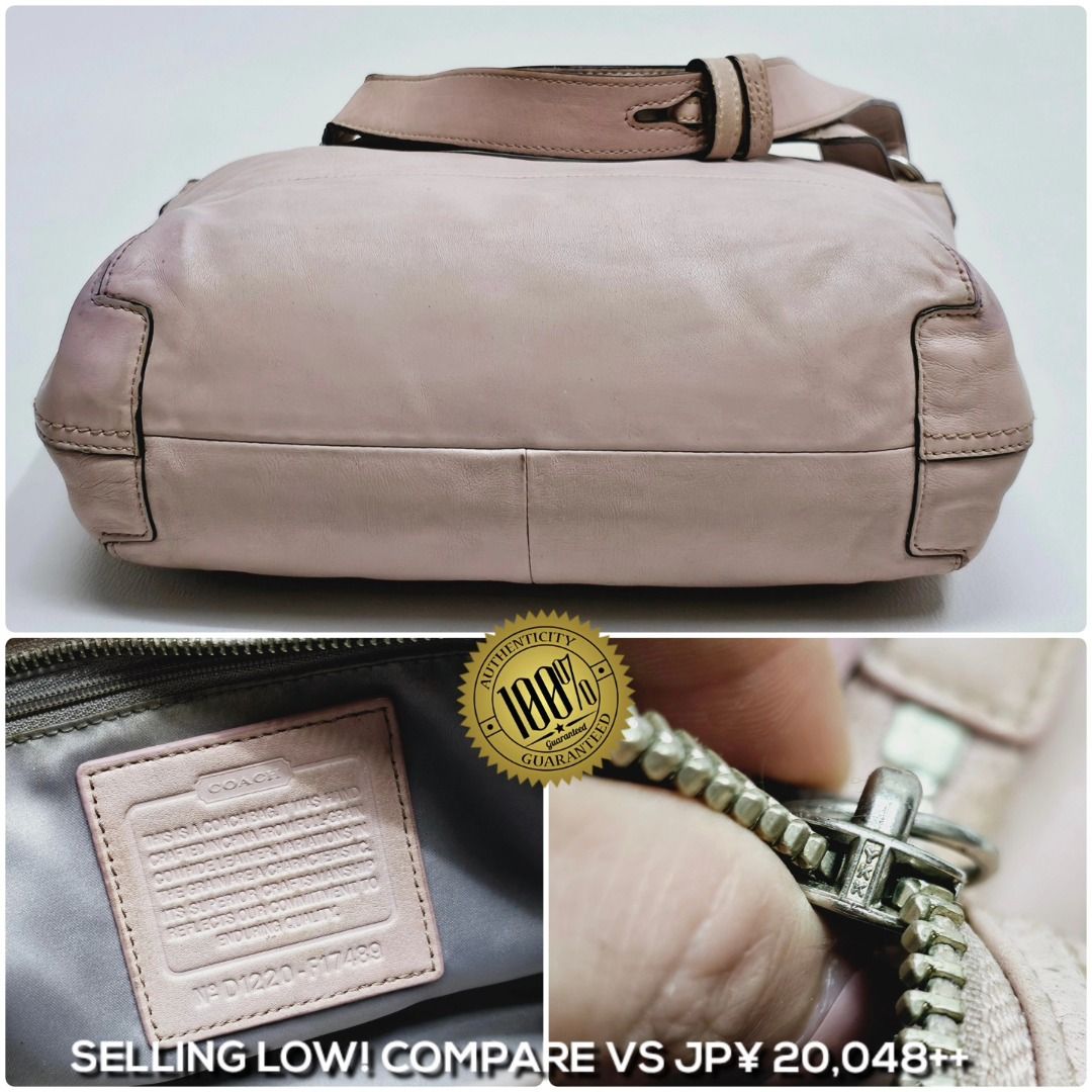 Authentic COACH Genuine Soft Leather 2-Way Tube Rose Hobo Crossbody Bag ...
