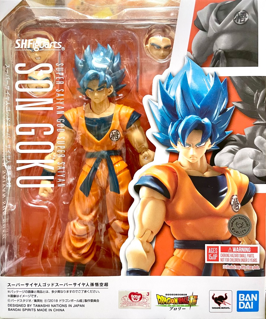 最後一隻 Bandai SHF S.H.Figuarts SSGSS Super Saiyan God Son Gokou 超級撒亞人 神 孫悟空 藍髮 行版 靚盒, 興趣及遊戲, 玩具 ...