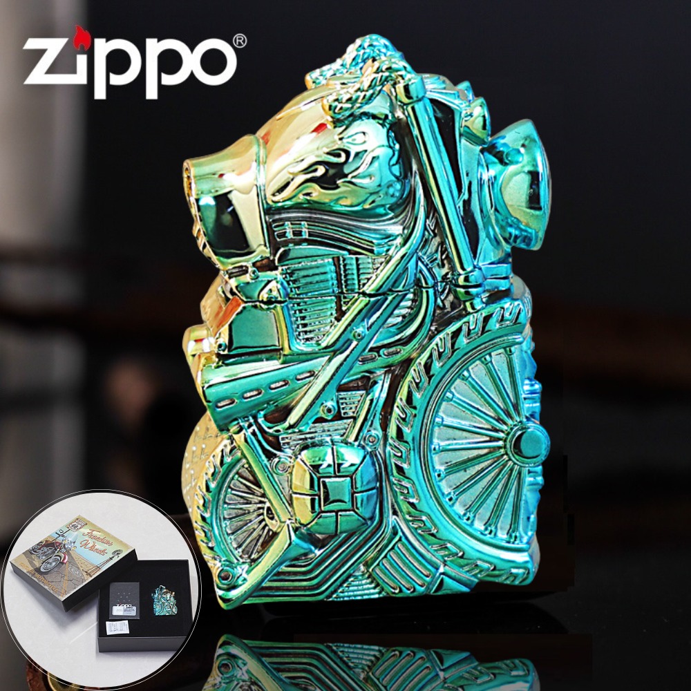 Gradient Color Motocyle Freedom Of Wheel Zippo Lighter, Hobbies & Toys ...