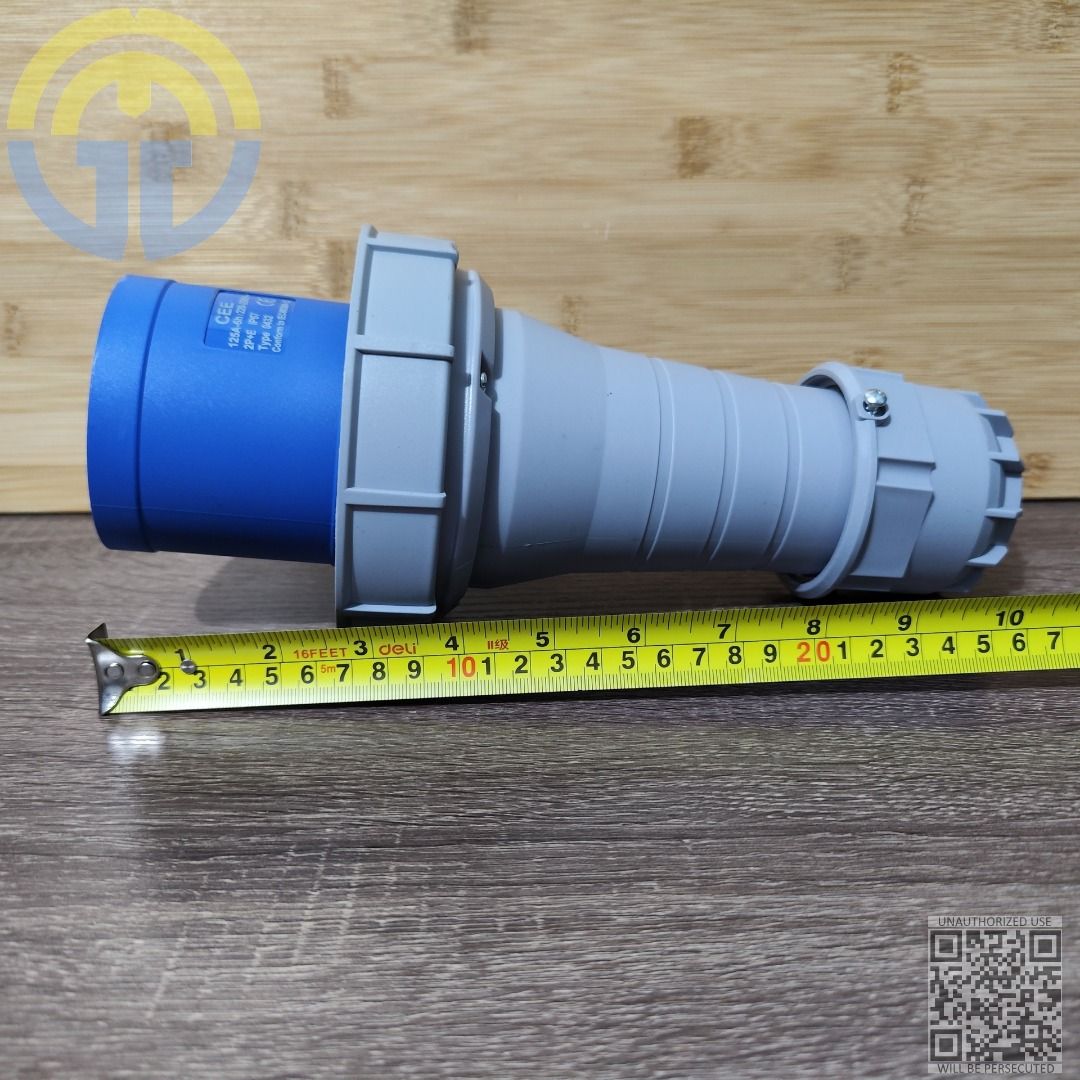Industrial Heavy Duty IP67 Waterproof Socket Plug 125A-6h 250V 2P+E ...