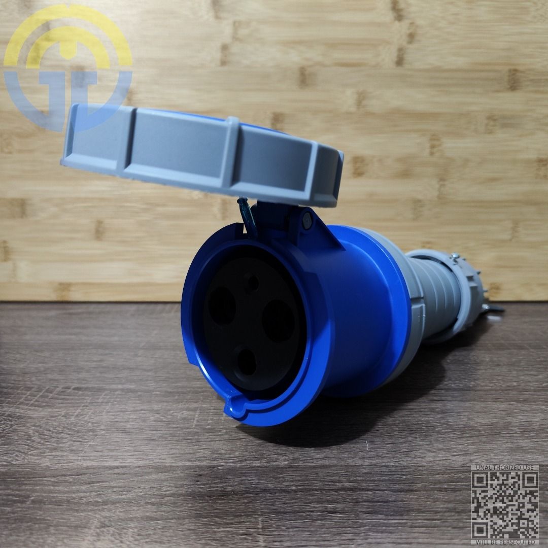 Industrial Heavy Duty IP67 Waterproof Socket Plug 125A-6h 250V 2P+E Connector, Commercial ...