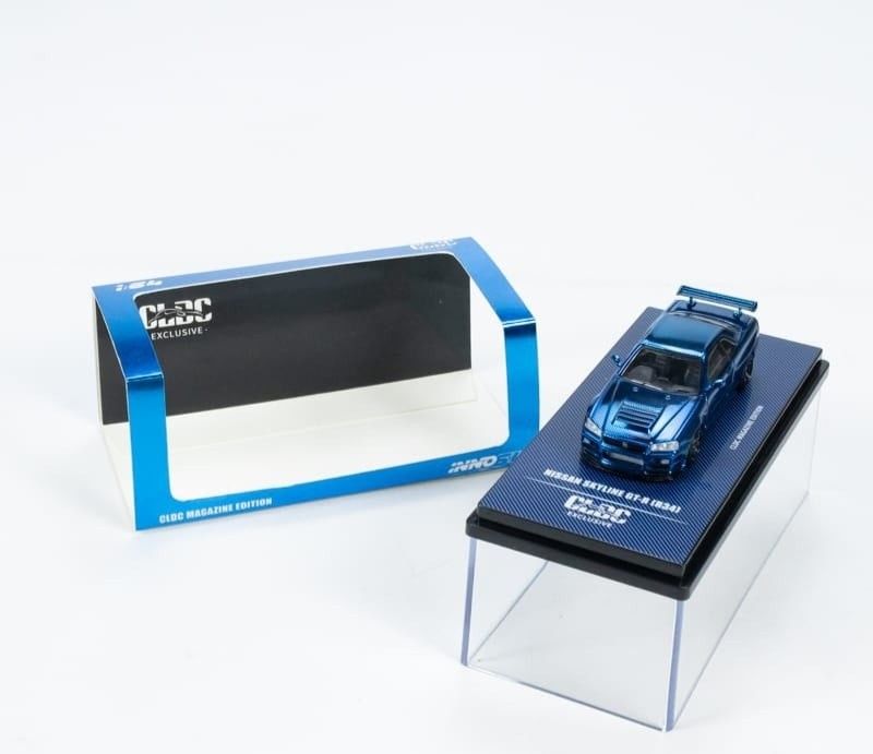 INNO64 Nissan Skyline GT-R (R34) Chrome Blue, Hobbies & Toys, Toys ...