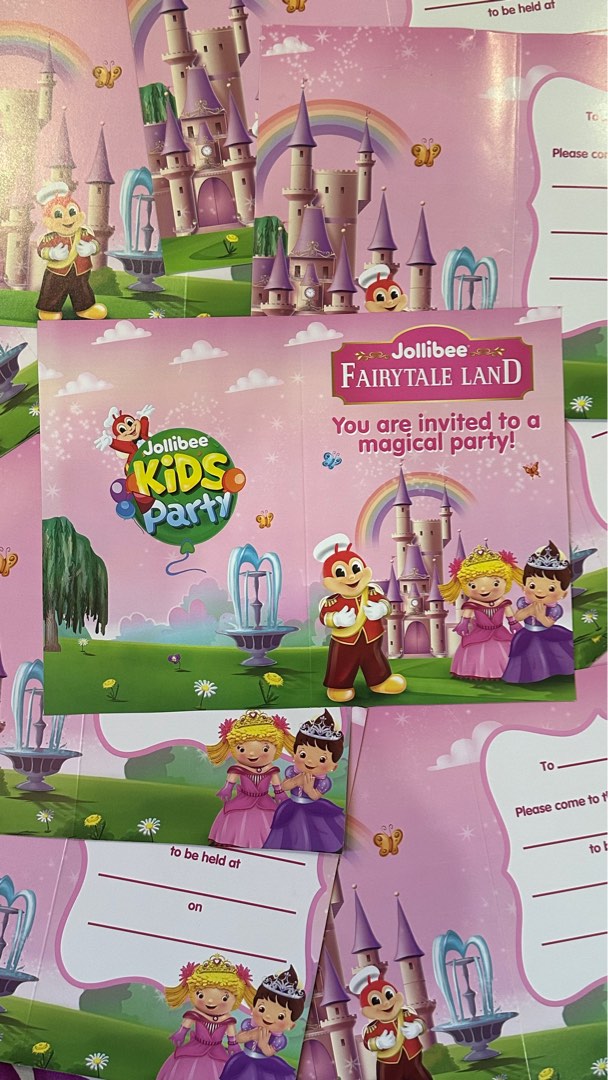 Jollibee Fairytale land Party Invitation, Hobbies & Toys, Stationary ...