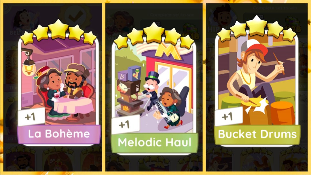 La Boheme/ Melodic Haul Five Stars Monopoly Go Stickers, Hobbies & Toys ...