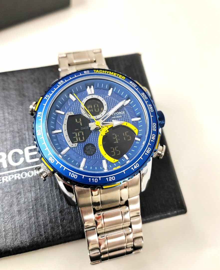 Naviforce Blue Bezel Dial Analog Digital watch, Men's Fashion, Watches ...