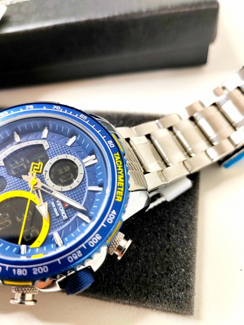 Naviforce Blue Bezel Dial Analog Digital watch, Men's Fashion, Watches ...