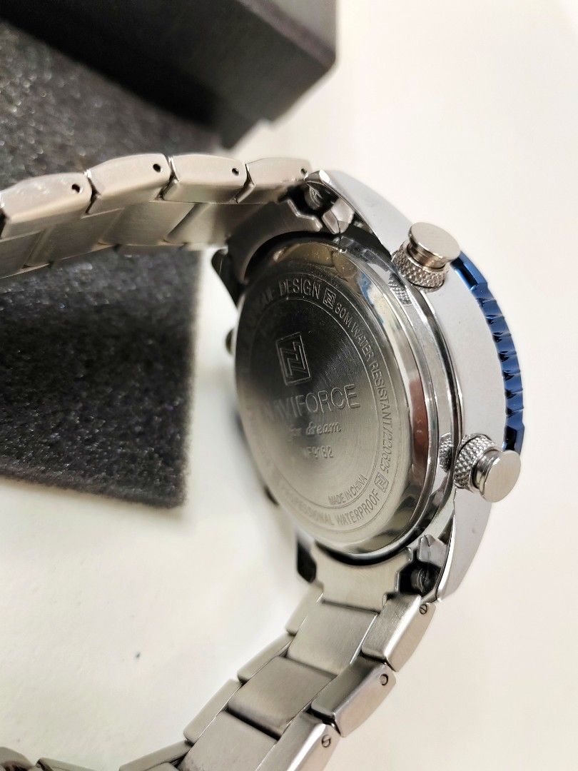 Naviforce Blue Bezel Dial Analog Digital watch, Men's Fashion, Watches ...