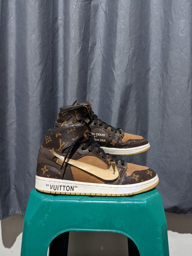 Nike Air Jordan 1 X Louis Vuitton, Fesyen Pria, Sepatu , Sneakers di ...