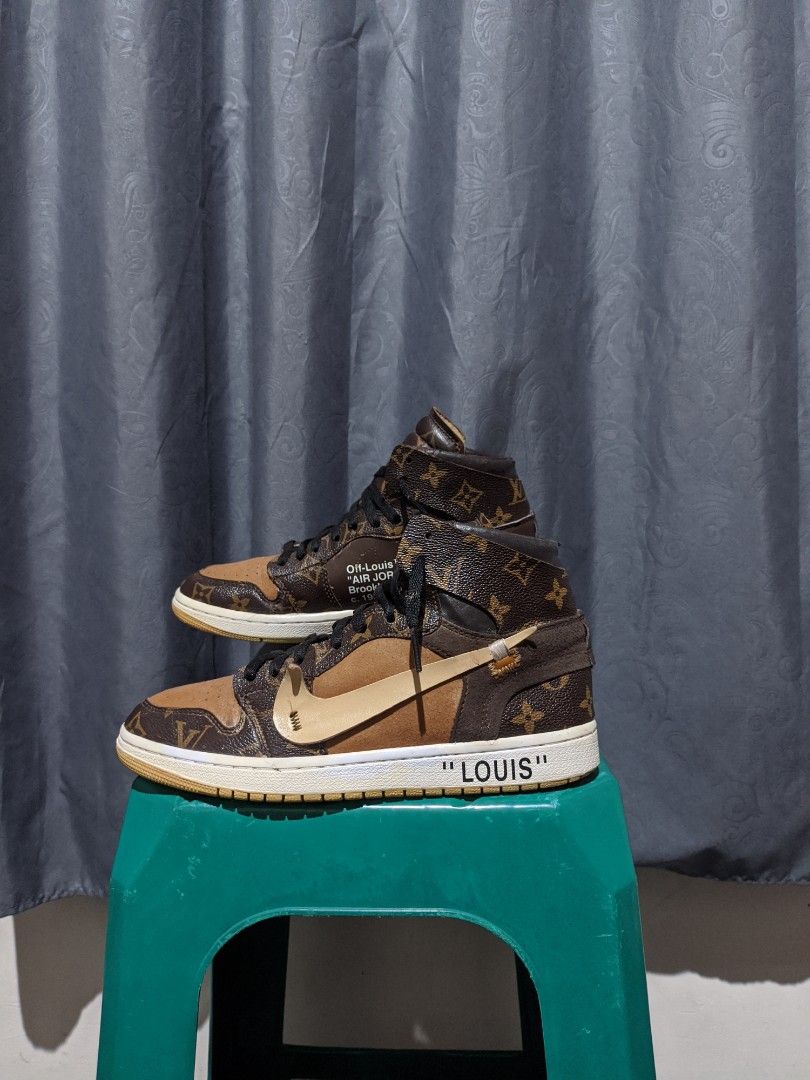 Nike Air Jordan 1 X Louis Vuitton, Fesyen Pria, Sepatu , Sneakers di ...