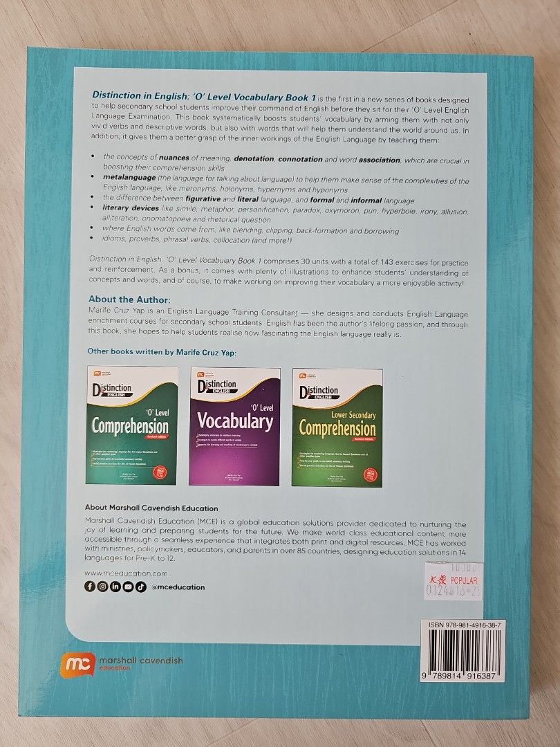 O level English Vocabulary Book (Sec 1 to Sec4), Hobbies & Toys, Books ...