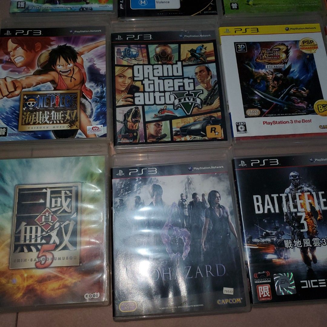 PlayStation 3 15隻 One Piece biohazard6 生化危機 winning Eleven 三國無雙 gt賽車 ...