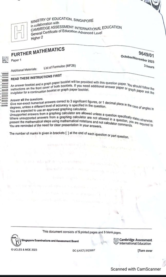 RAFFLES H2 FURTHER MATHEMATICS NOTES AND TUTORIALS, Hobbies & Toys ...