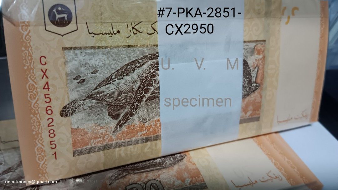 Rm20 Distinctively Malaysia Banknotes Stack of 100pcs#7-PKA-CX2851 ...