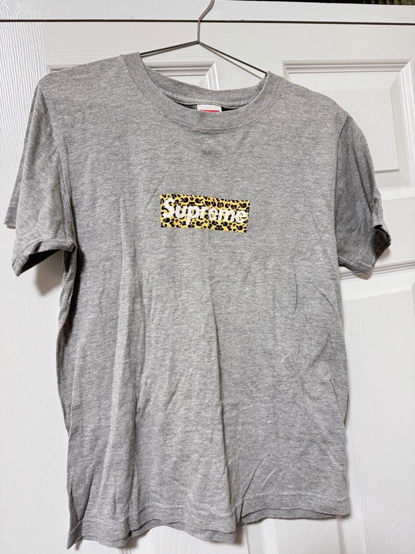 supreme leopard logo tee