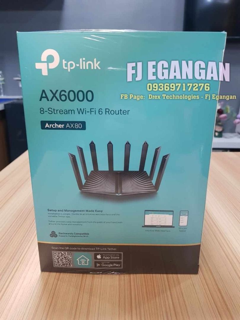 TP-LINK Archer AX80 AX6000 Dual-Band 8-Stream Gigabit Wi-Fi 6 Router, Computers & Tech, Parts ...