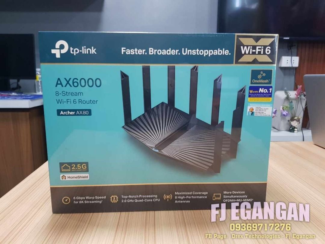 TP-LINK Archer AX80 AX6000 Dual-Band 8-Stream Gigabit Wi-Fi 6 Router, Computers & Tech, Parts ...