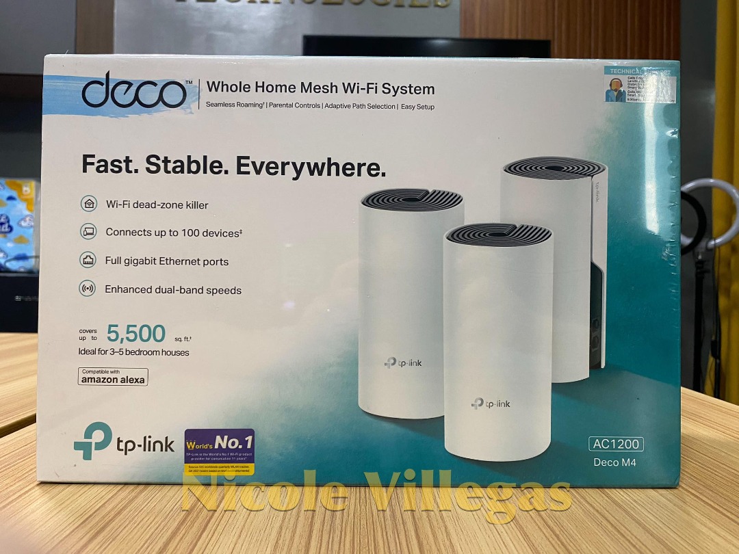 TP-LINK Deco M4 (3-pack) AC1200 Whole Home Mesh Wi-Fi System (Gigabit ...