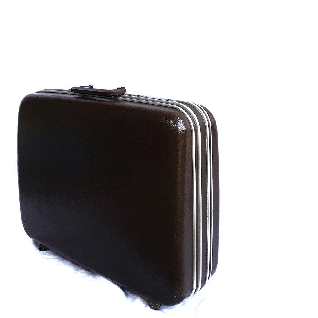 Vintage Brown koper antik luggage japanese Sakura 70s Hard Shell ...