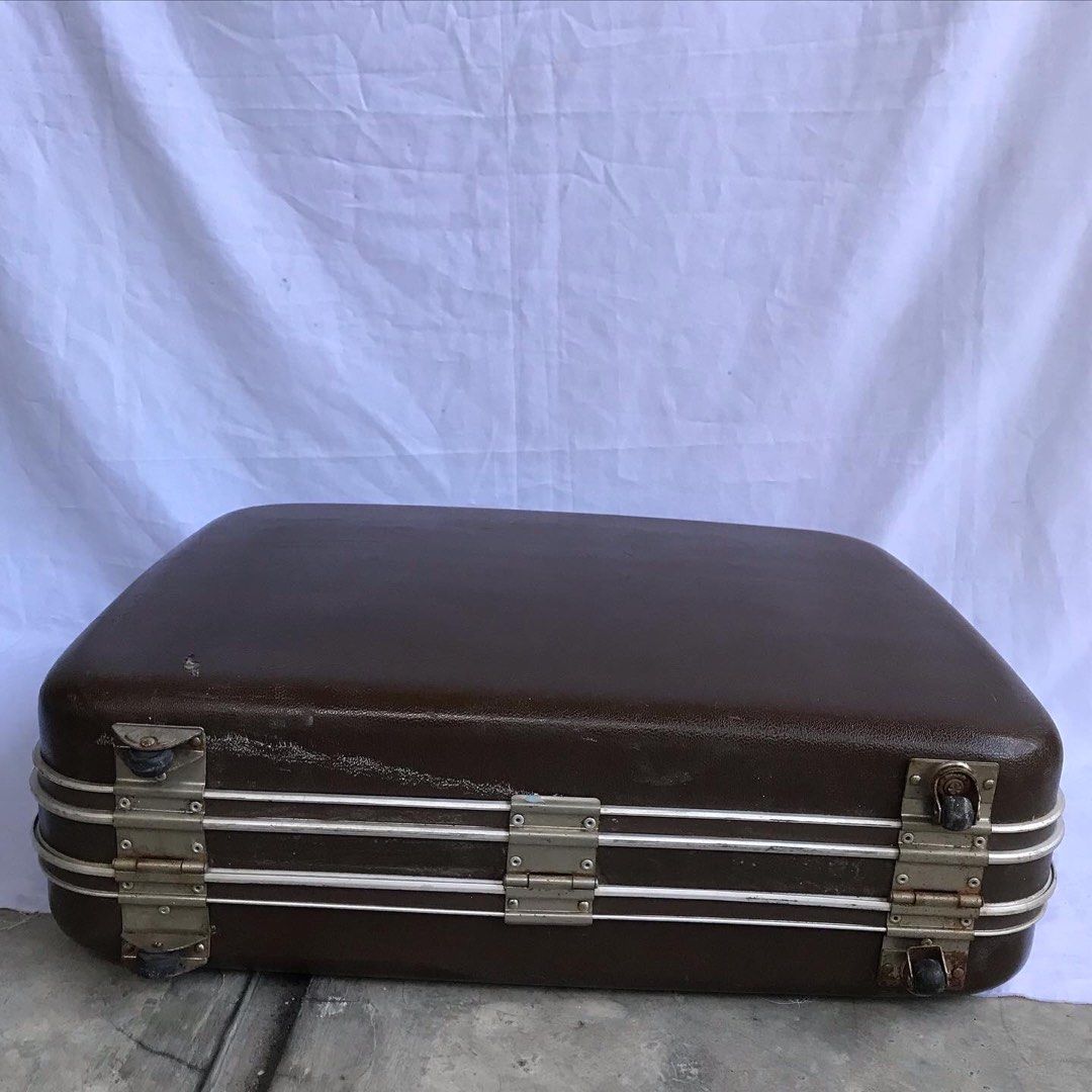 Vintage Brown koper antik luggage japanese Sakura 70s Hard Shell ...