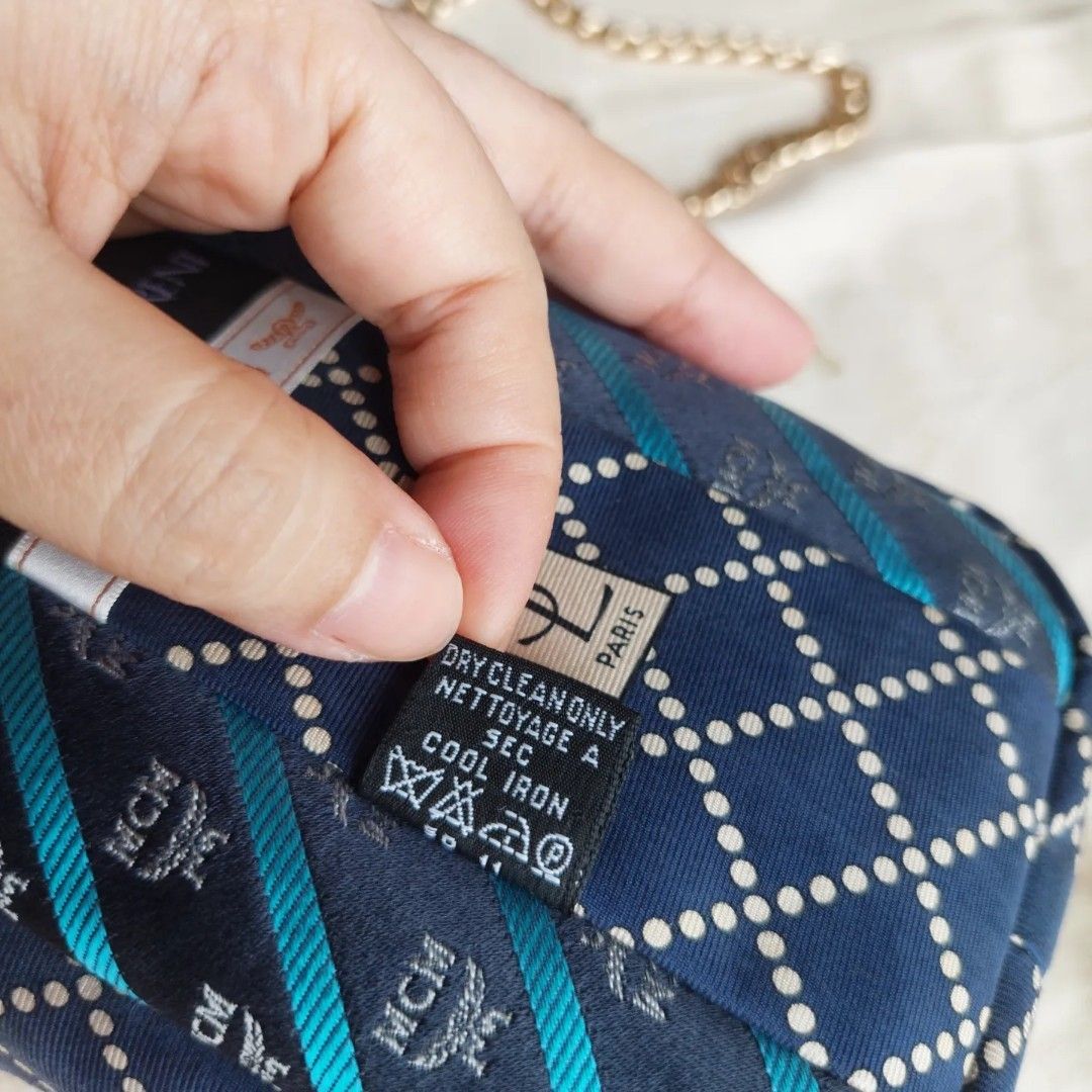 YSL X MCM Tag Made in Italy 100% All Silk Puffer Phonebag / Tas ...