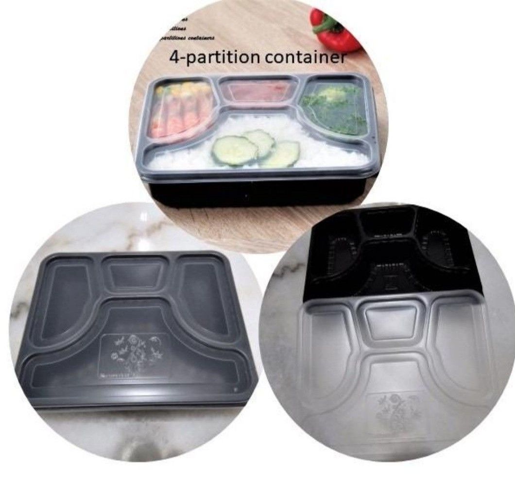 4 partitions disposable containers, Furniture & Home Living ...