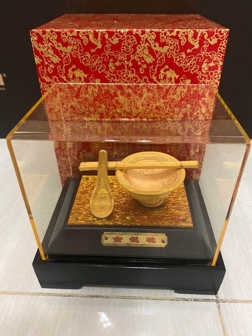 999% gold rice bowl set, Furniture & Home Living, Home Decor ...