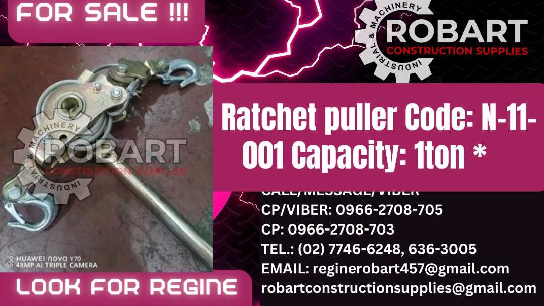 * Ratchet puller Code: N-11-001 Capacity: 1ton *, Commercial ...