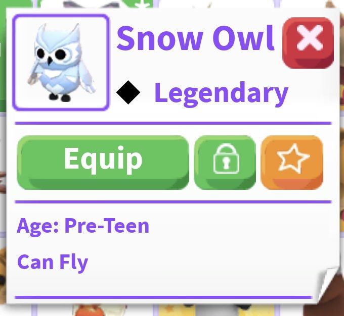 Adopt Me Snow Owl, Video Gaming, Video Games, Others on Carousell