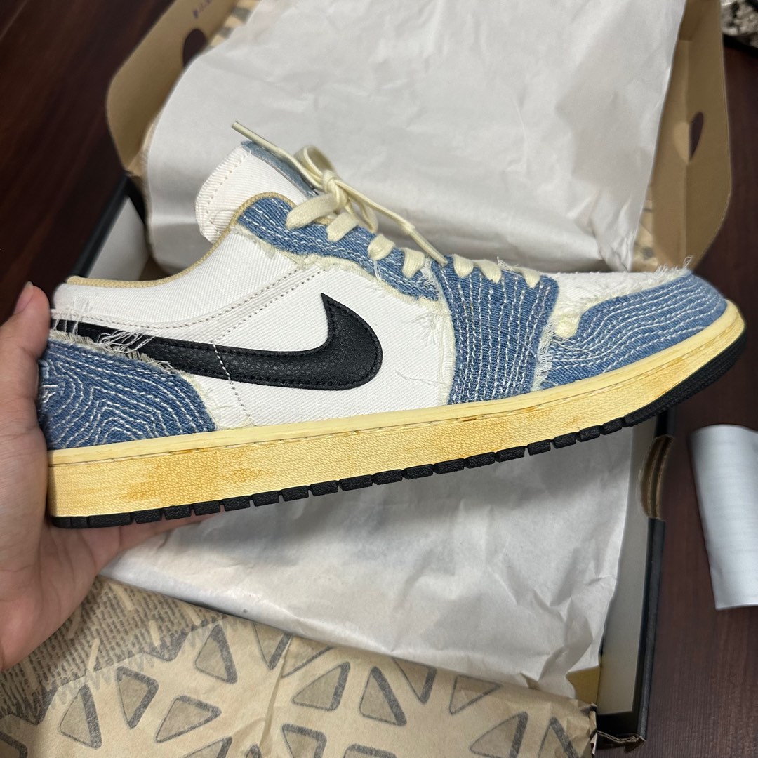 Air Jordan 1 Low SE ASHEN SLATE/BLACK-PALE IVORY, Men's Fashion ...