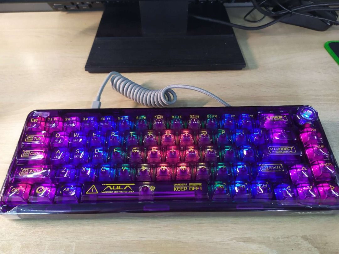 AULA Wind F68 3 Modes Transparent Mechanical Keyboard, Computers & Tech ...