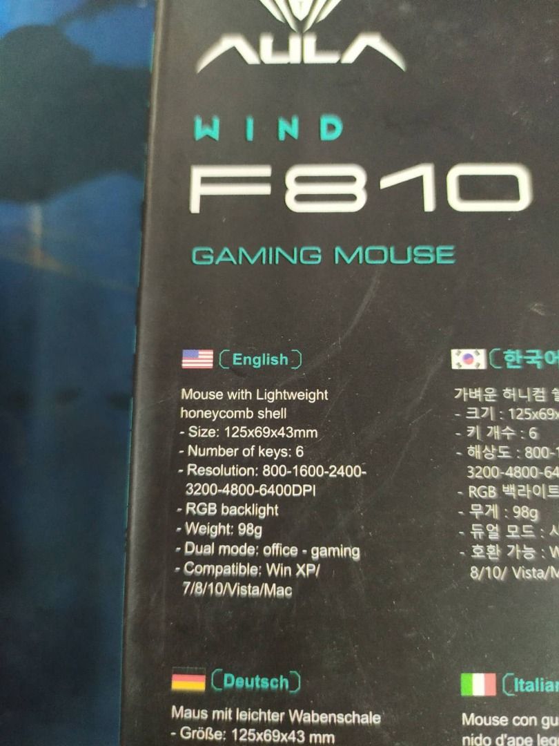 AULA WIND F810 Wired Gaming Mouse, Computers & Tech, Parts ...