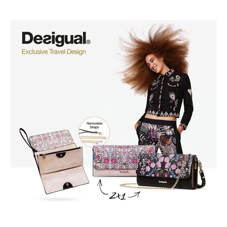 DESIGUAL FLIP AND WOW! REVERSIBLE CLUTCH, Women's Fashion, Bags ...