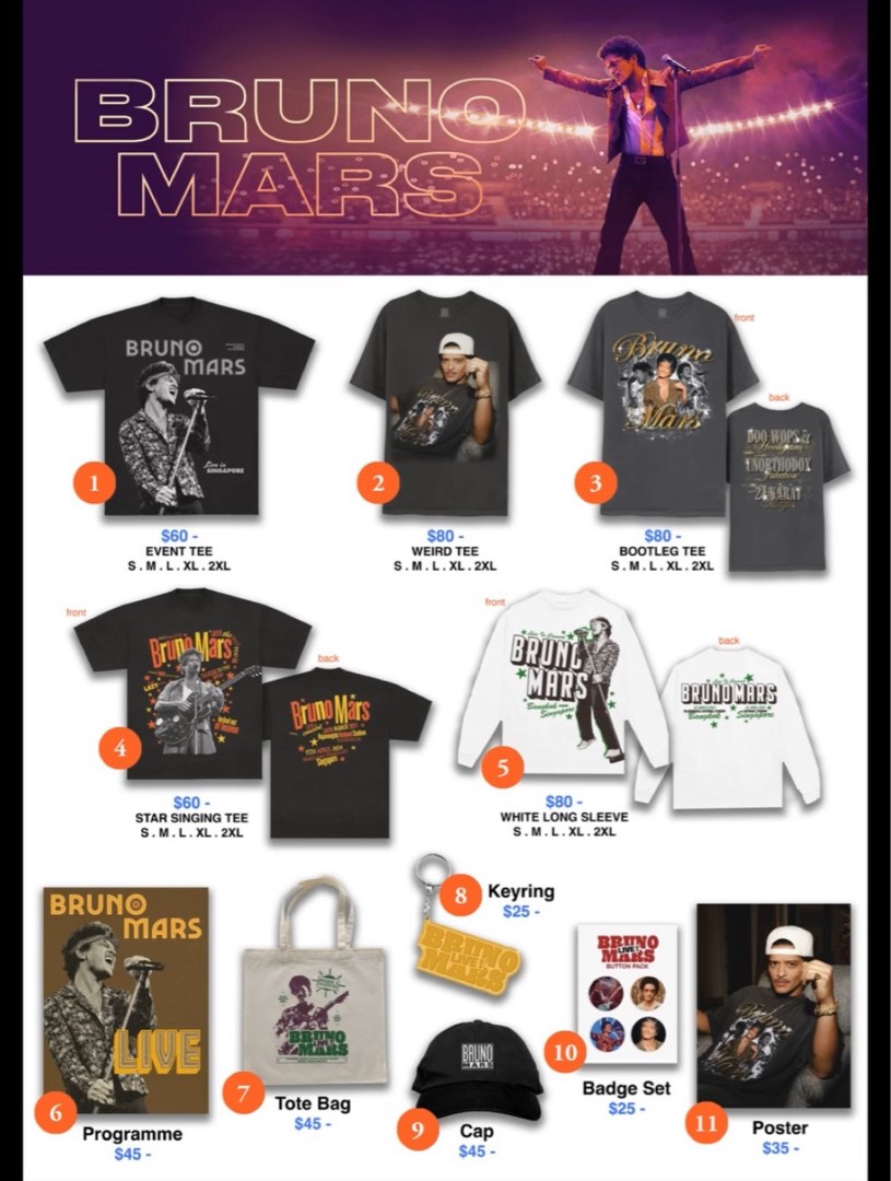 HTB bruno mars merch (SINGAPORE), Announcements on Carousell