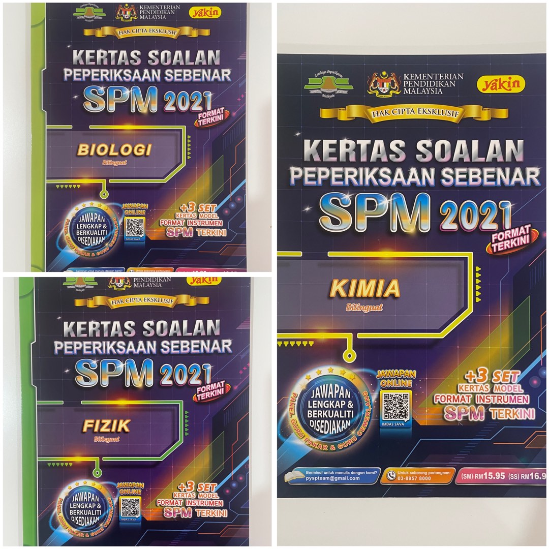 KERTAS SOALAN PEPERIKSAAN SEBENAR SPM 2021 (Kimia/Fizik/Biologi ...