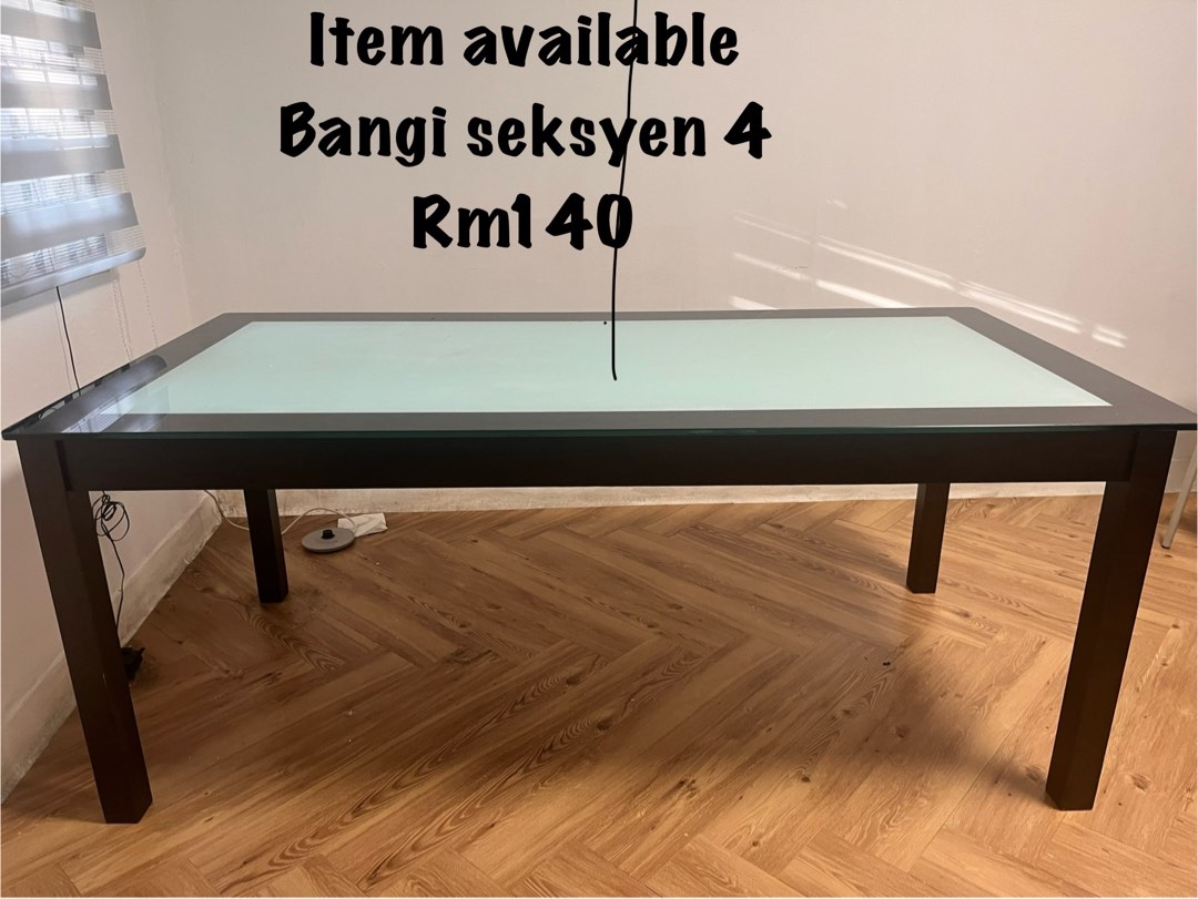 Meja makan dining table 6 kaki, Furniture & Home Living, Furniture ...