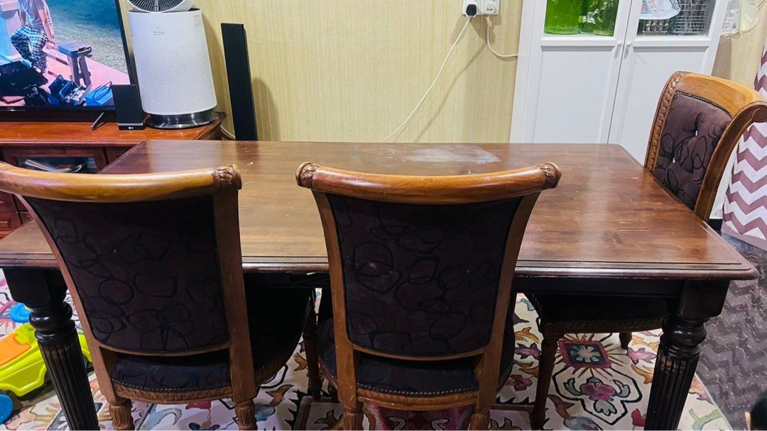 Meja Makan Kayu Jati 8Seater (Dining Table), Furniture & Home Living ...
