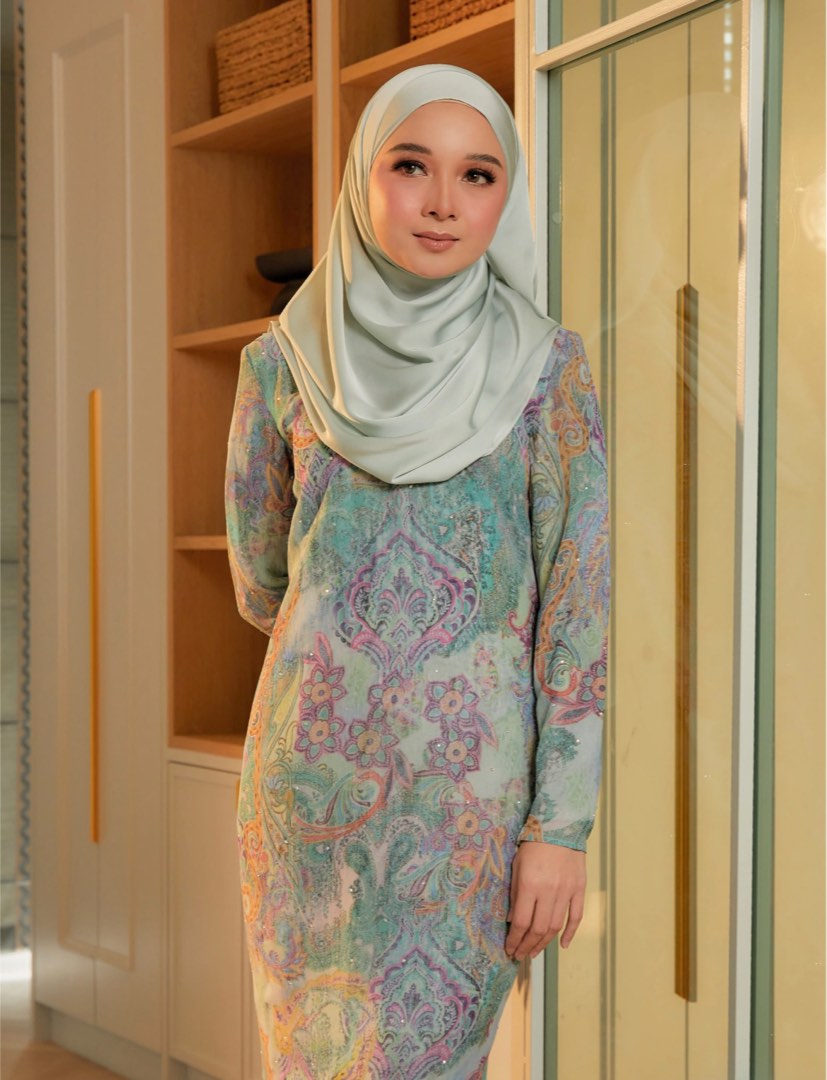 Minimalace Kyra Raya 2024 Aqua Green, Women's Fashion, Muslimah Fashion, Baju Kurung & sets on ...